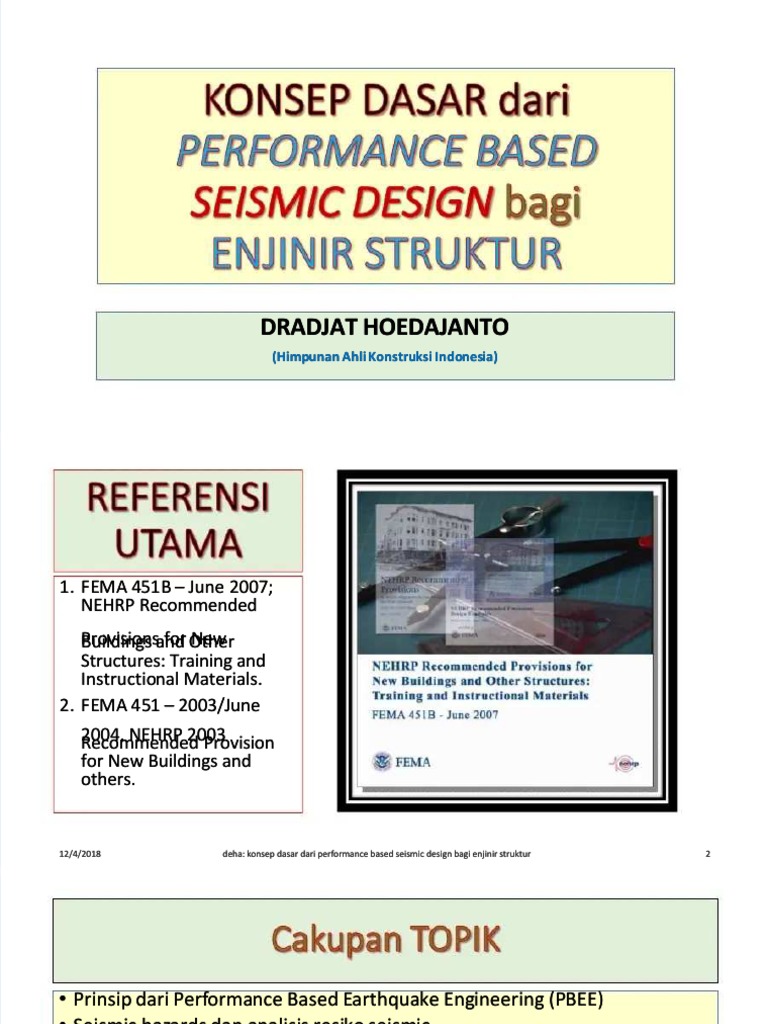 PDF Konsep Dasar Dari Performance Based Seismic Design Bagi Enjiner Struktur PDF Compress | PDF