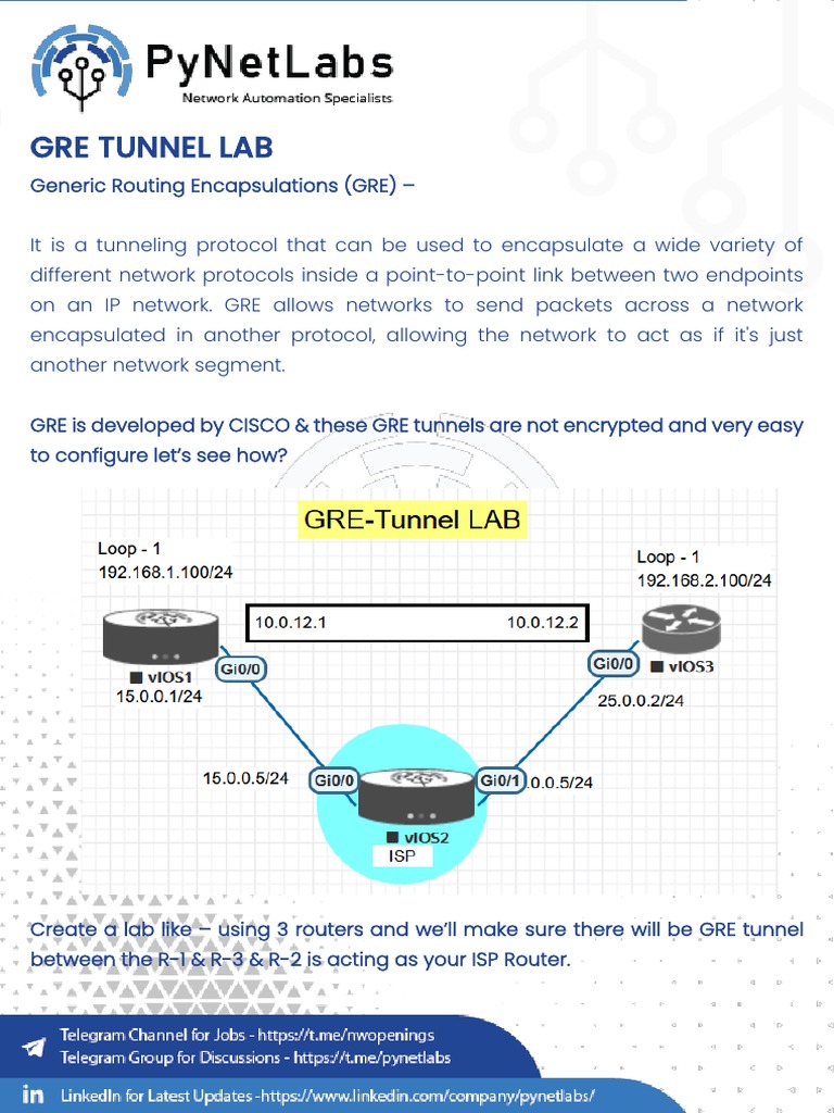 Gre Tunnel Lab | PDF | Router (Computing) | Computer Network