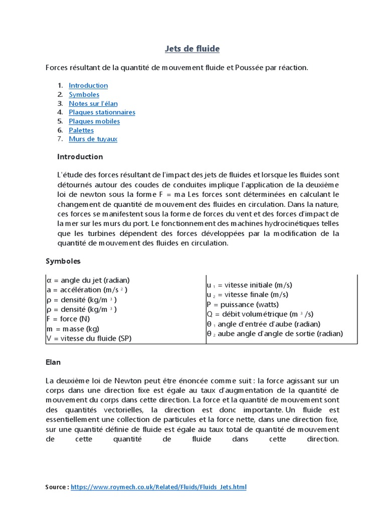 Jet D'eau (Mécanique de Fluides) | PDF
