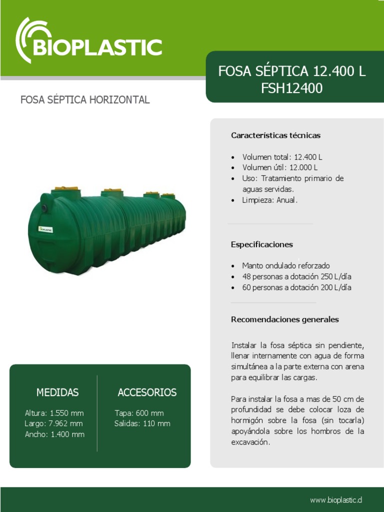 Fosa-Septica-Horizontal-12.000 L Util | PDF