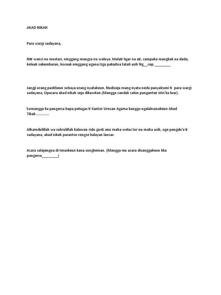 Contoh Akad Nikah | PDF