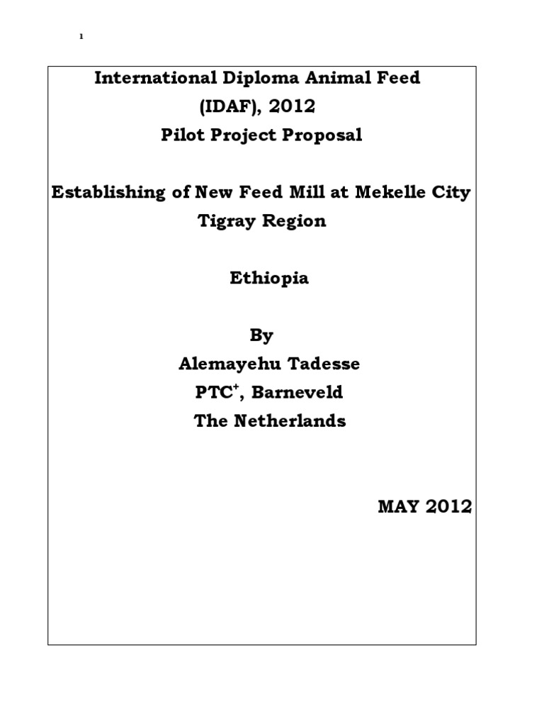 Alex Feed Processing Plant Pilot Project | PDF | Livestock | Cattle