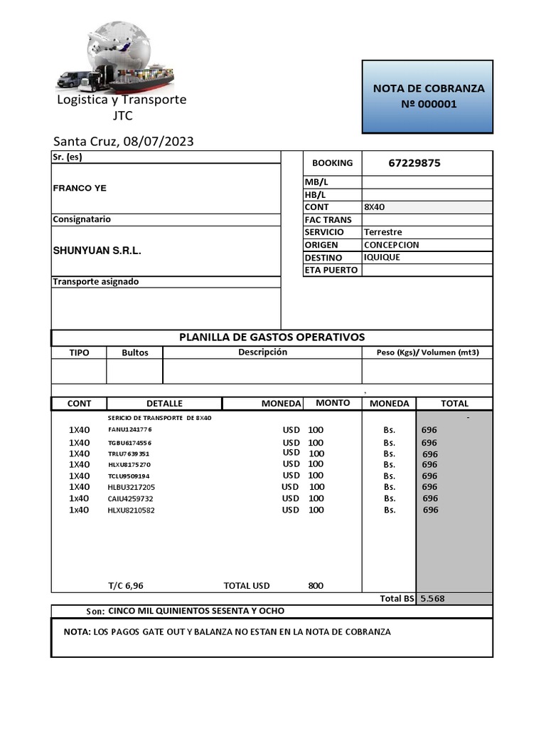 Transporte JTC | PDF