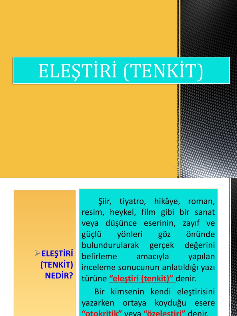 Eleşti̇ri̇ Ve Özelli̇kleri̇ | PDF