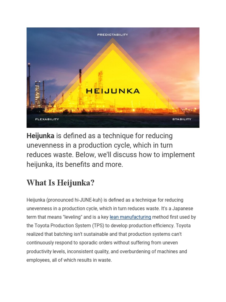 Heijunka | PDF Heijunka | PDF