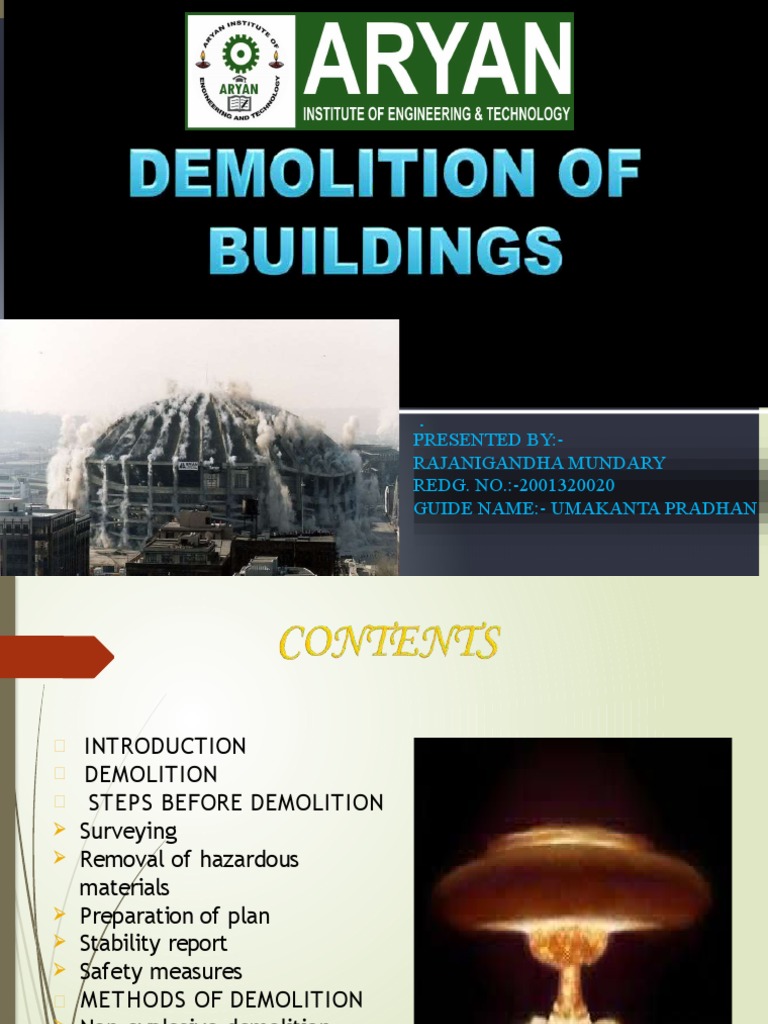 Demolition of Building 2 | PDF | Demolition | Civil Engineering