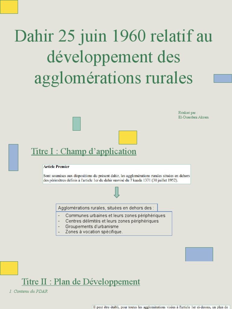Dahir 1960 Présentation | PDF