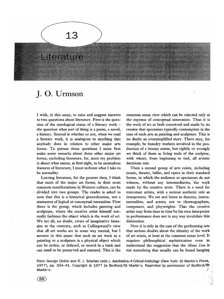 URMSON (1977) Literature | PDF | Art
