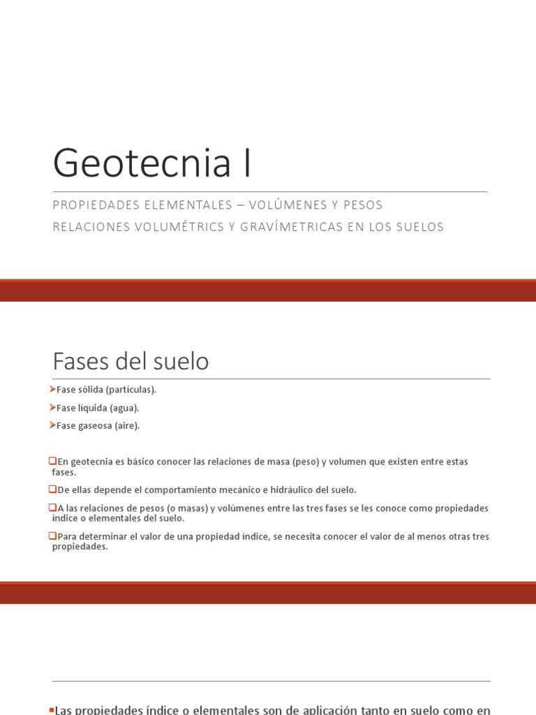 Geotecnia I Semana 6 7 | PDF | Fase (materia) | Mecánica de suelos