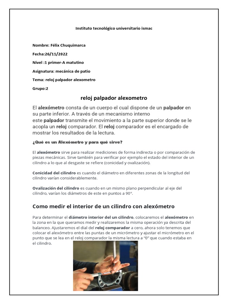 Uso del Alexómetro en Mecánica | PDF | Reloj