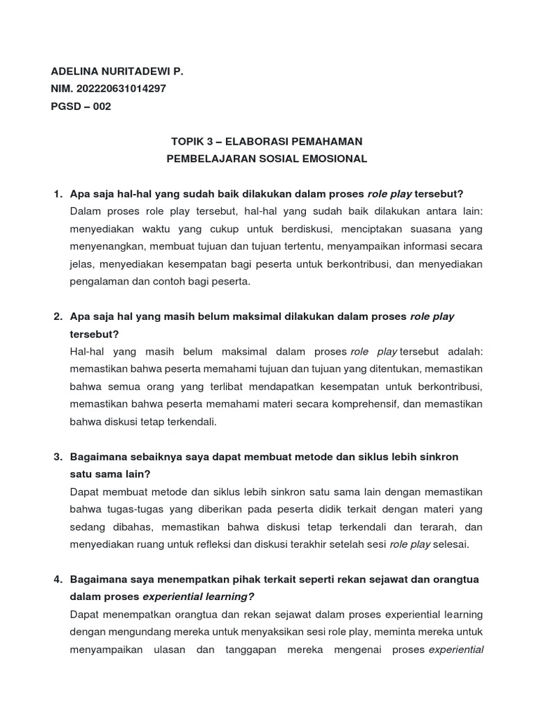 Topik 3 - Elaborasi Pemahaman | PDF