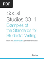 Social Studies 30-1 Examples of The Standards For Students' Writing ...