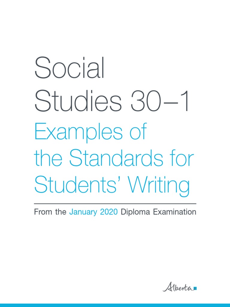Edc Ss30 1 Diploma Exam Examples Student Writing January2020 | PDF