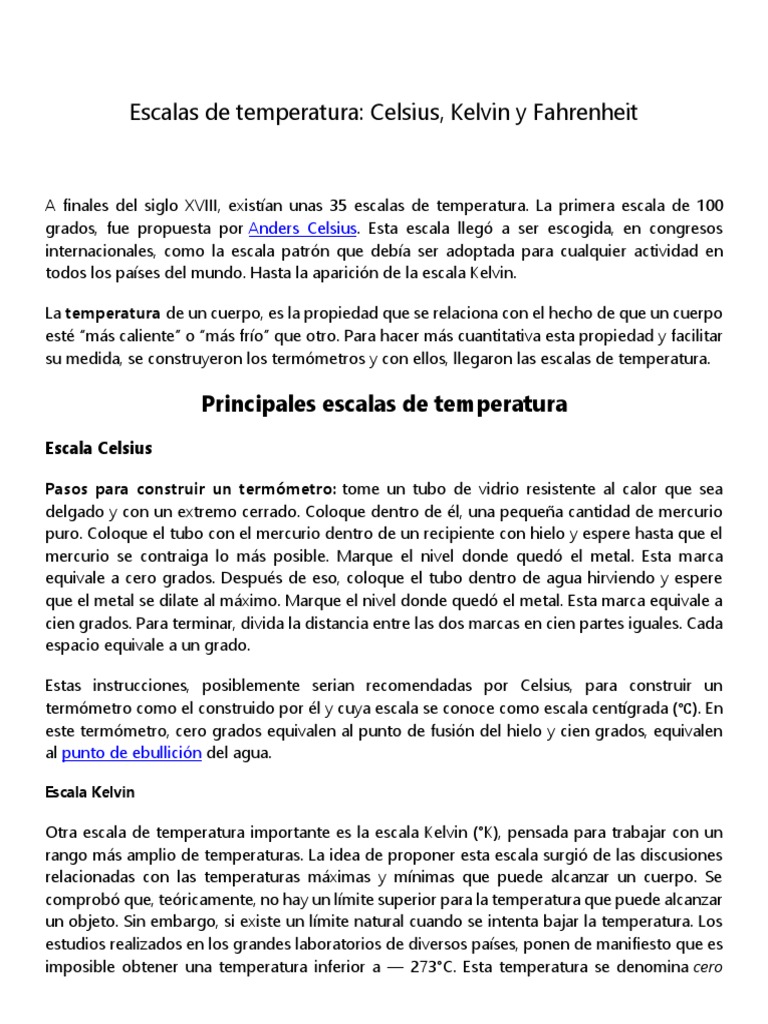 GUIA Escalas de Temperatura | PDF | Temperatura | Celsius