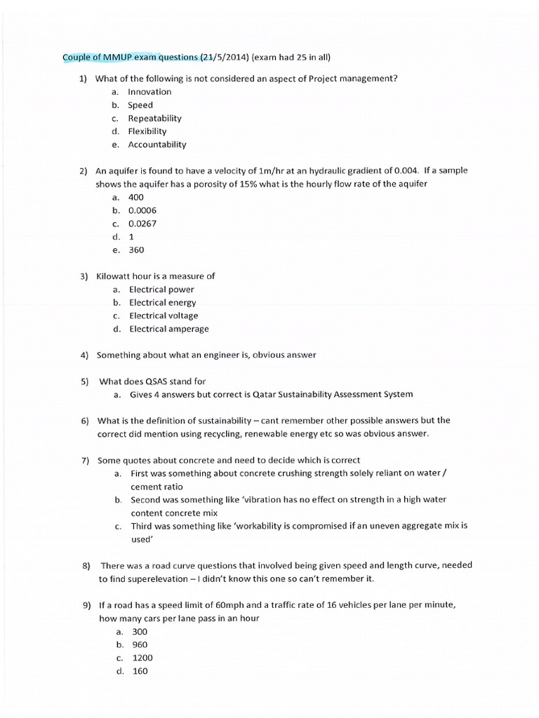3 MMUP Exams | PDF