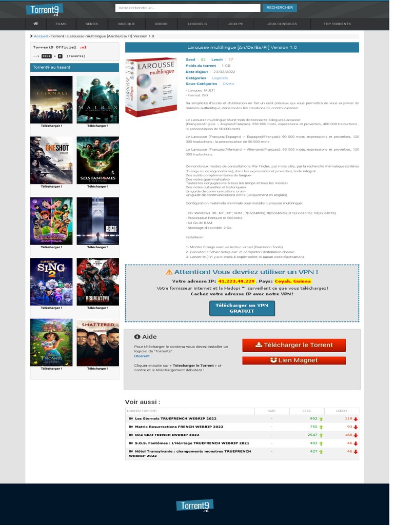 Larousse Multilingue (An - de - Es - FR) Version 1.0 - Torrent9.Nl | PDF