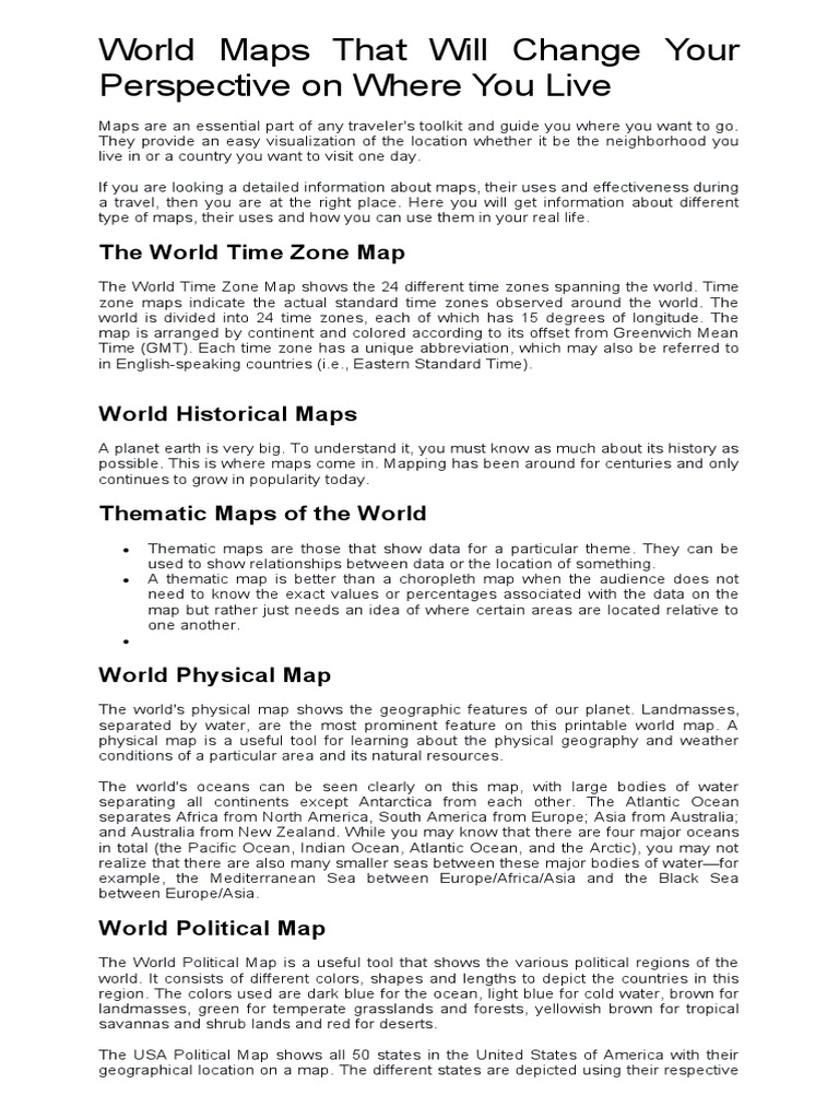 World Maps That Will Change Your Perspective On Where You Live | PDF ...