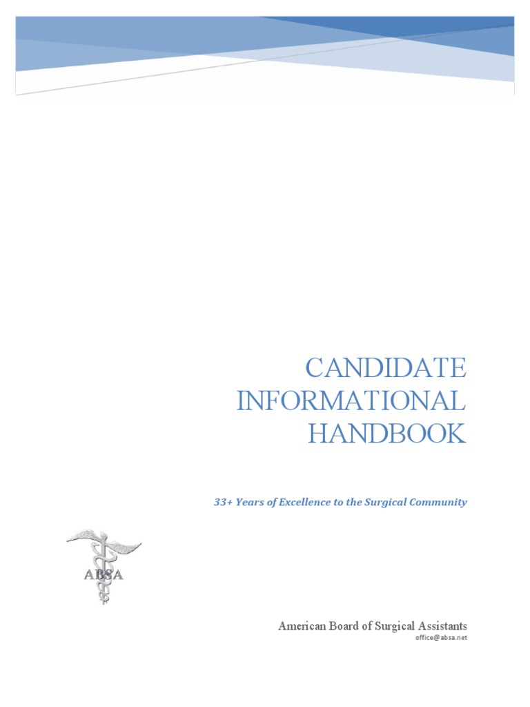 Candidate Handbook 2021 | Download Free PDF | Surgery | Spinal Cord