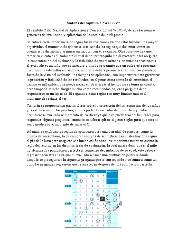 Normas de Evaluación WISC-V | PDF | Cognición | Ciencia cognitiva