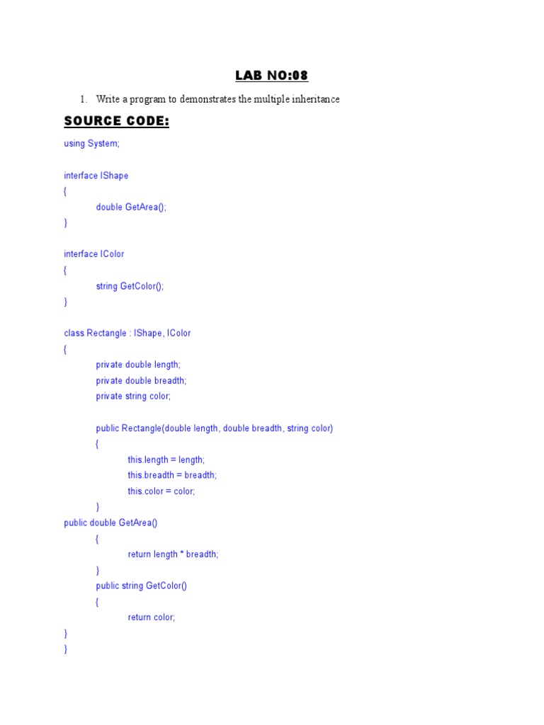 Lab 9 | PDF | Constructor (Object Oriented Programming) | Programming Lab 9 | PDF | Constructor (Object Oriented Programming) | Programming