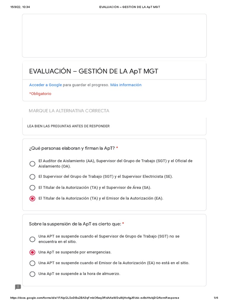 Evaluación - Gestión de La Apt MGT | PDF