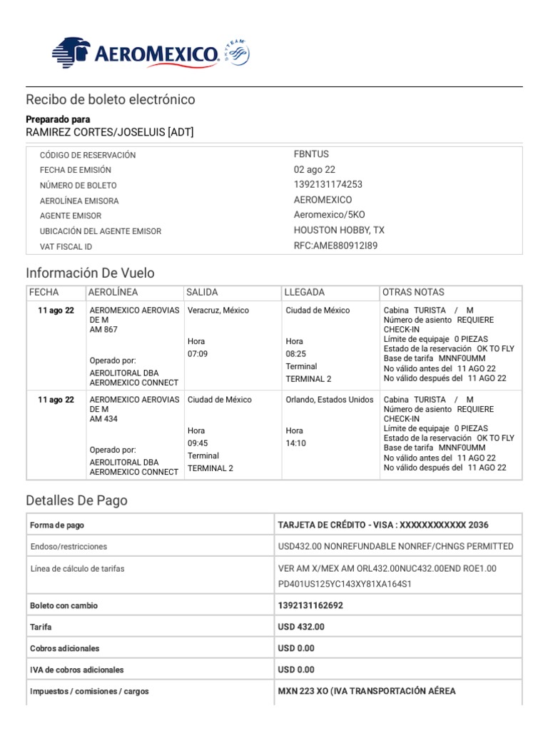 TripCase - Imprimir Boleto Electrónico | PDF