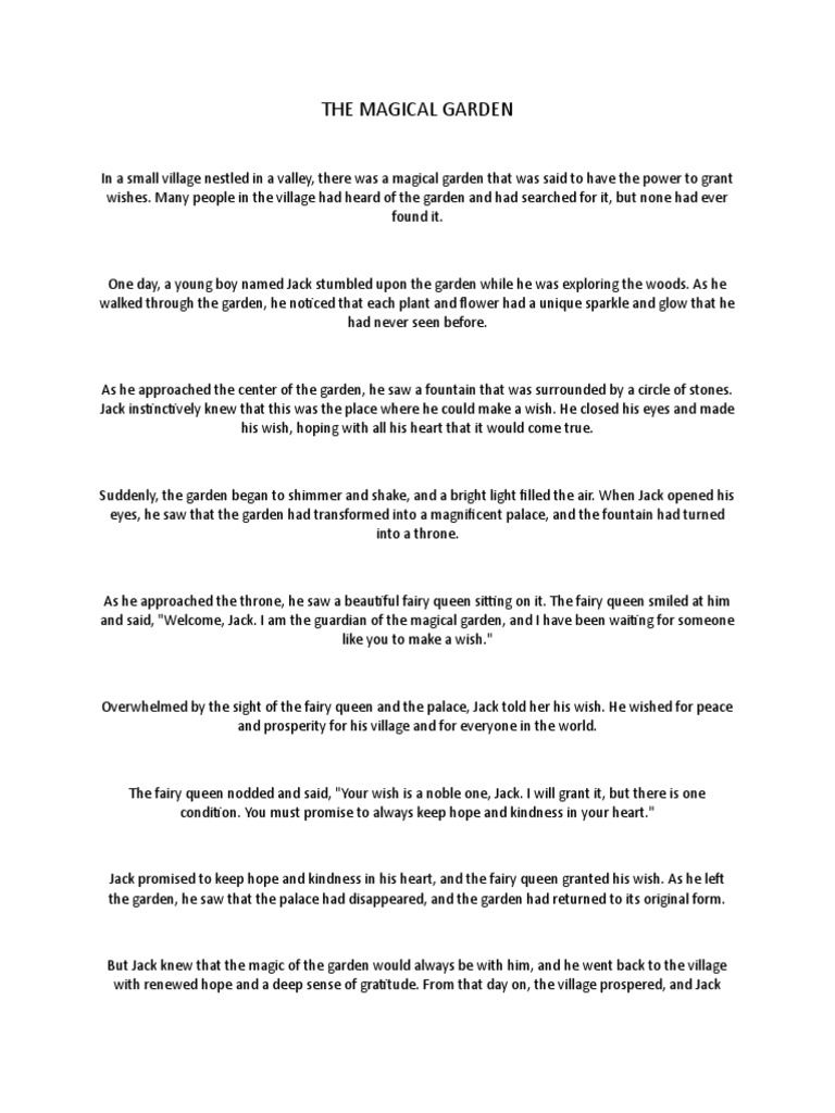 The Magical Garden | PDF