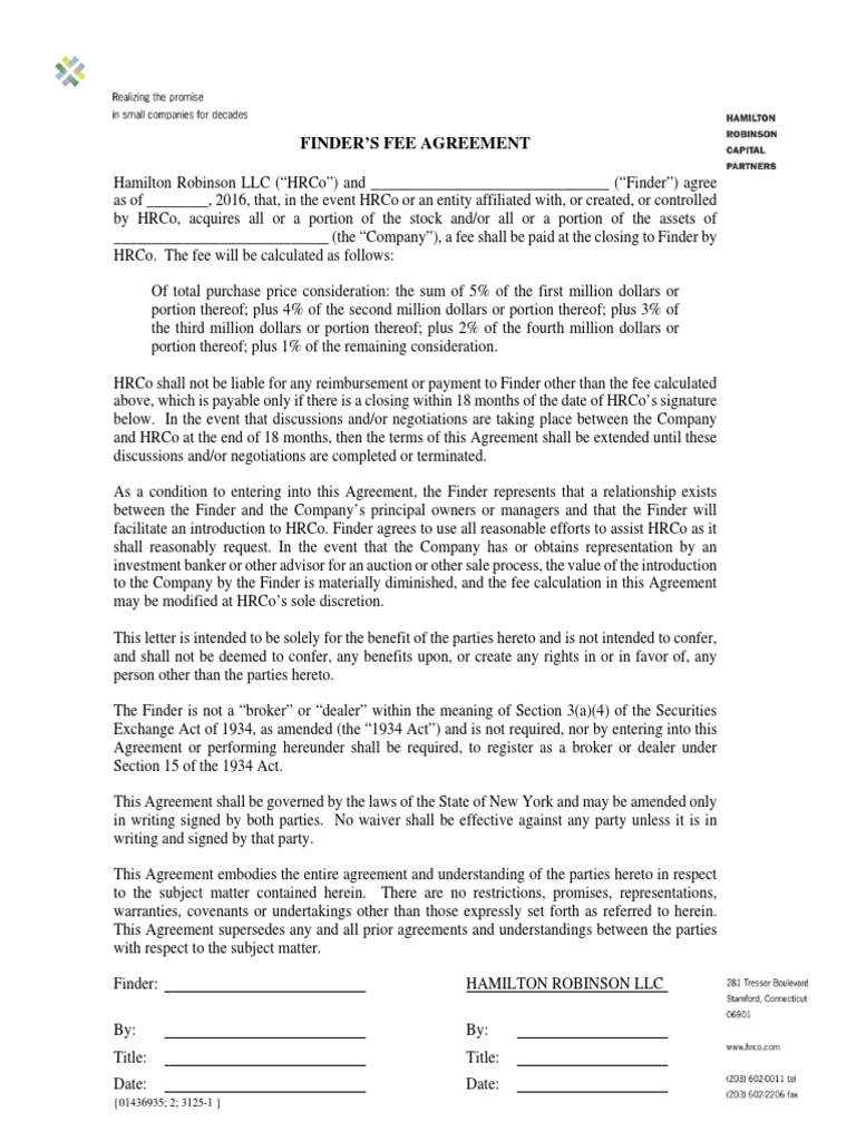 Finders Fee Agreement | PDF