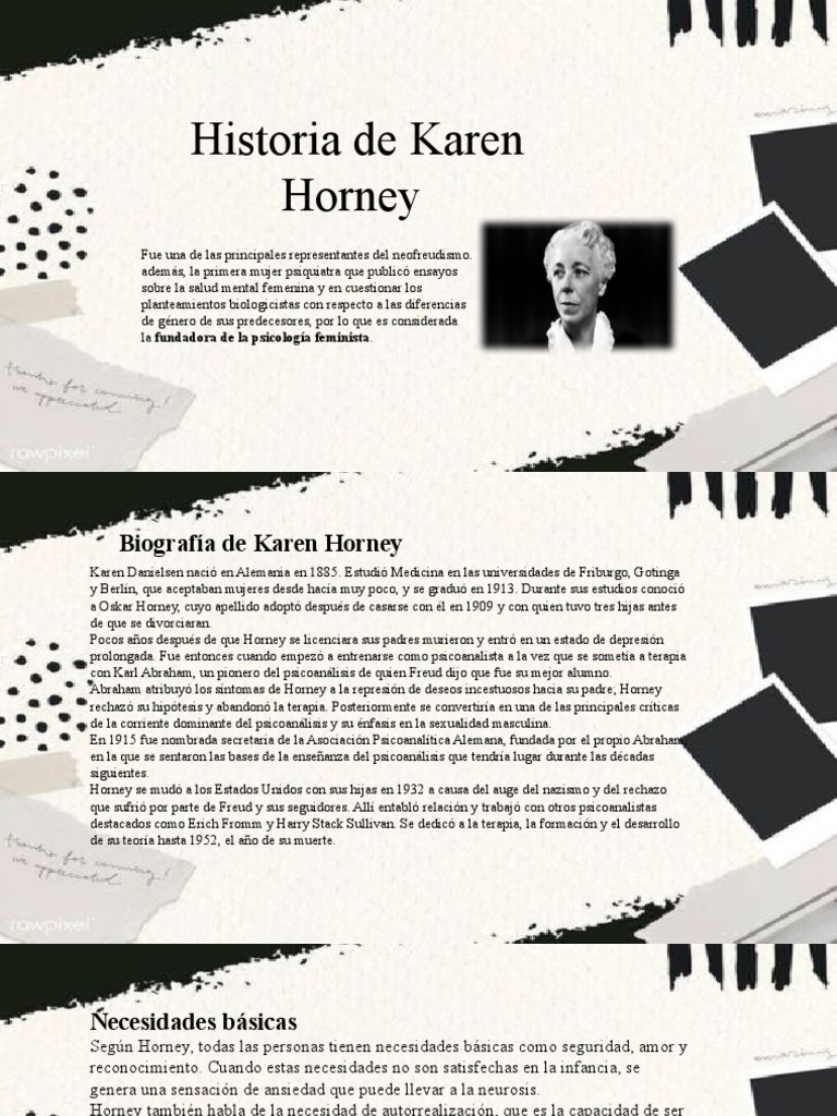 Historia de Karen Horney | PDF | Psicoanálisis | Sicología