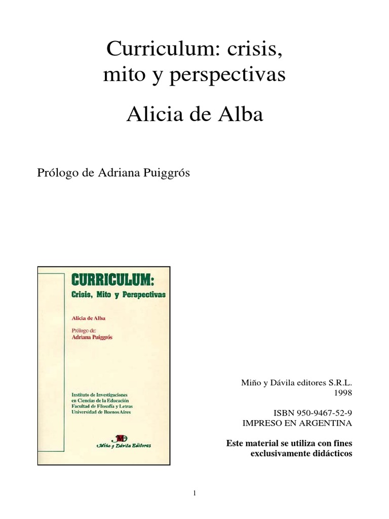 Curriculum: Crisis, Mito y Perspectivas | PDF | Plan de estudios | Sociedad