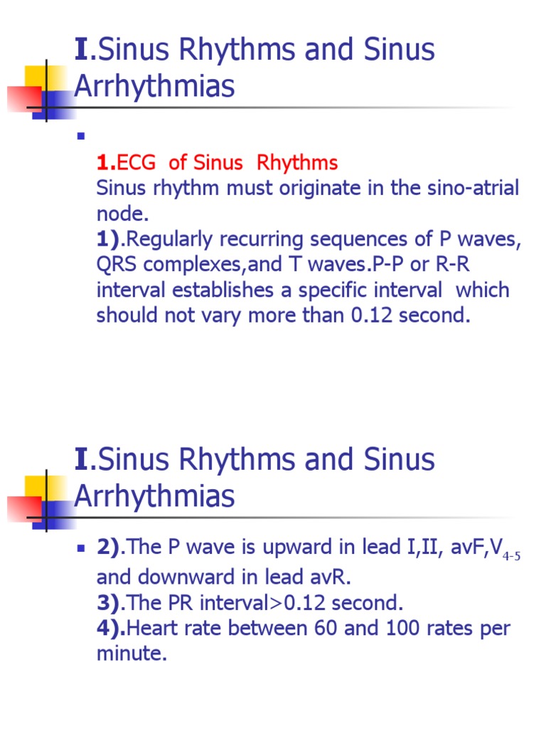 I.Sinus Rhythms and Sinus Arrhythmias | PDF | Electrocardiography ...