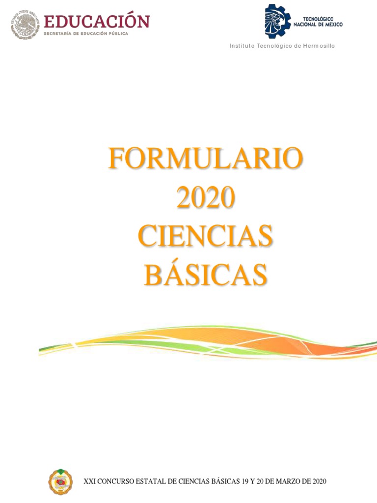 Formulario Ciencias Básicas | PDF