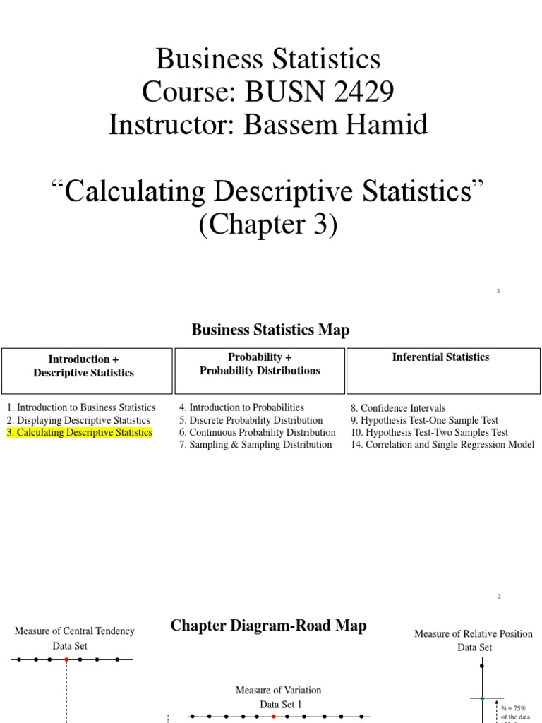 BUSN 2429 Chapter 3 Calculating Descriptive Statistics | PDF
