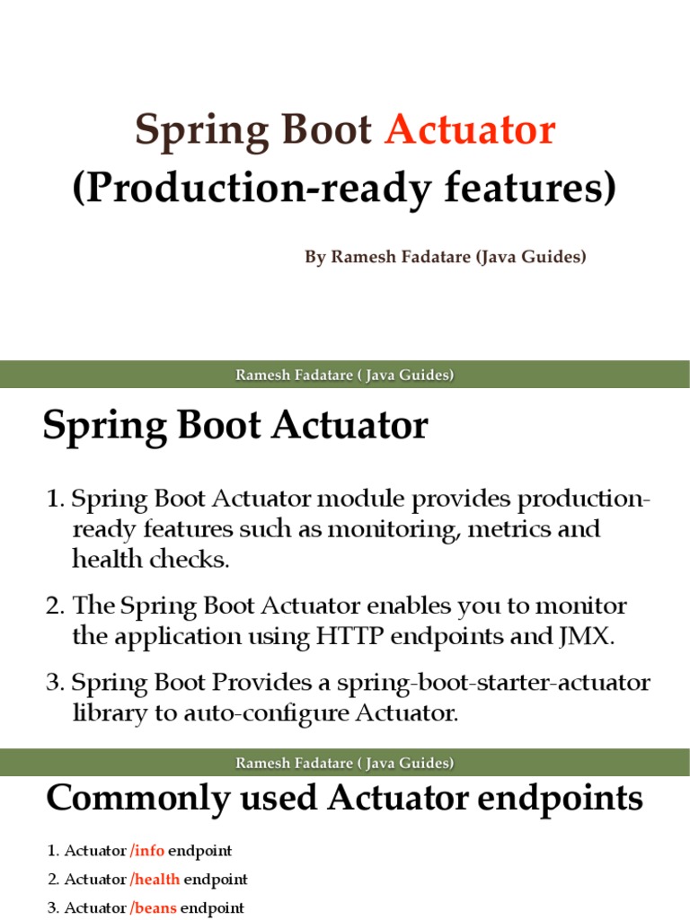 Spring Boot Actuator Notes | PDF