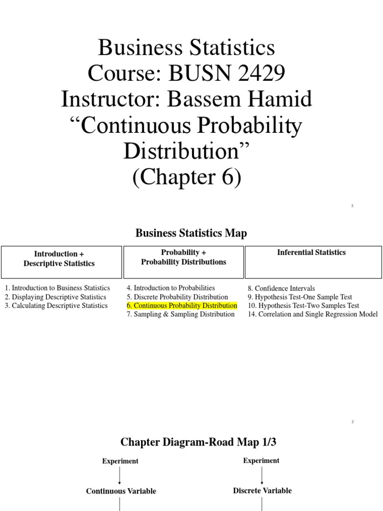 BUSN 2429 Chapter 6 Continuous Probability Distribution - S | PDF ...