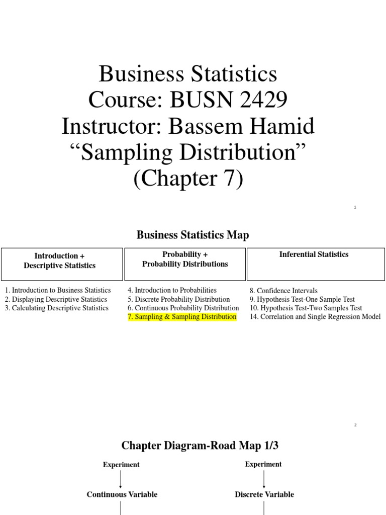 BUSN 2429 Chapter 7 Sampling Distribution | PDF | Probability ...