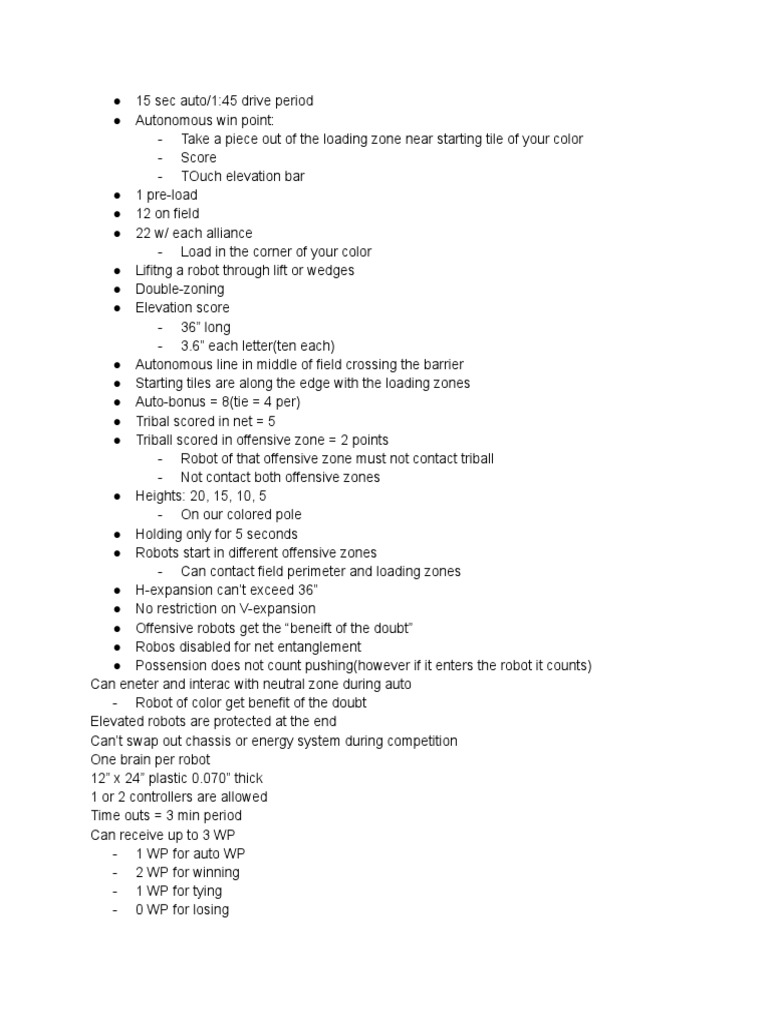 Vex Over Under Rules | PDF