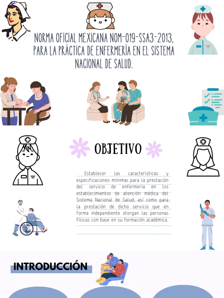 PRESENTACION DE NOM-019-SSA3-2013, Para la práctica de enfermería | PDF ...