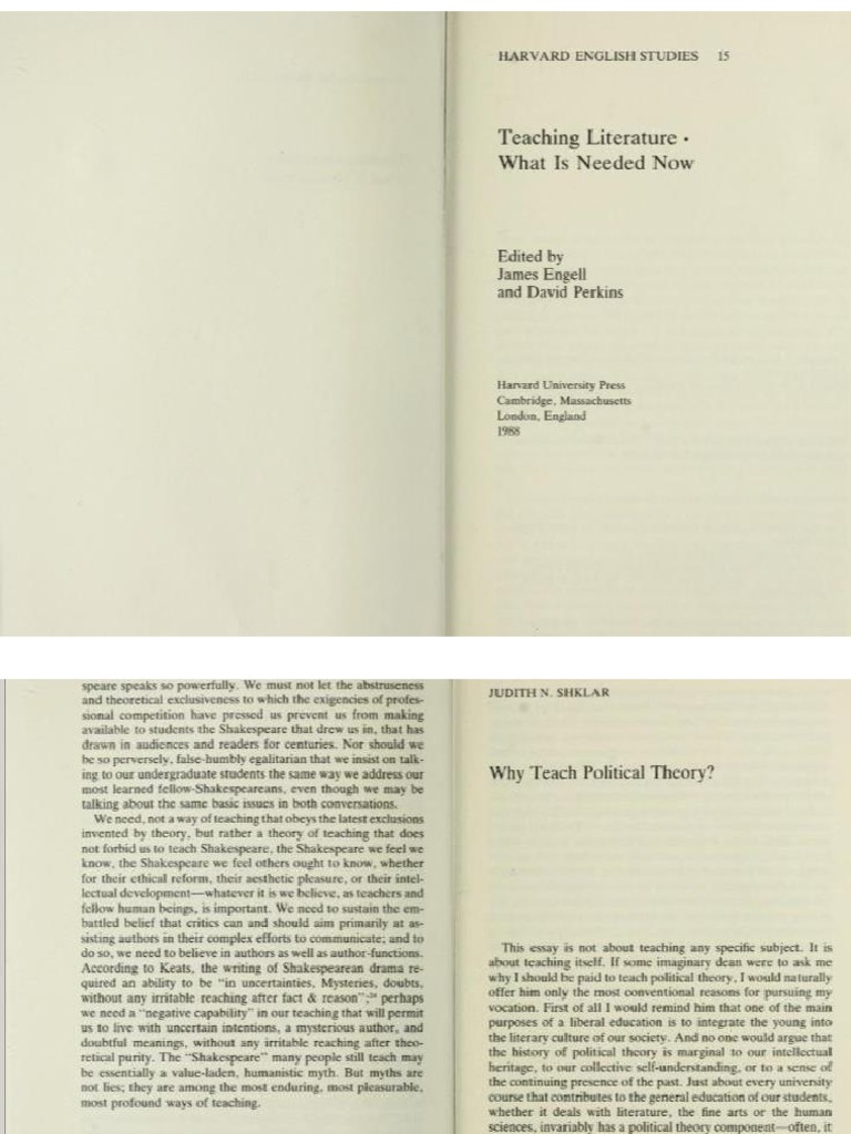 Shklar Why Teach political Theory | PDF