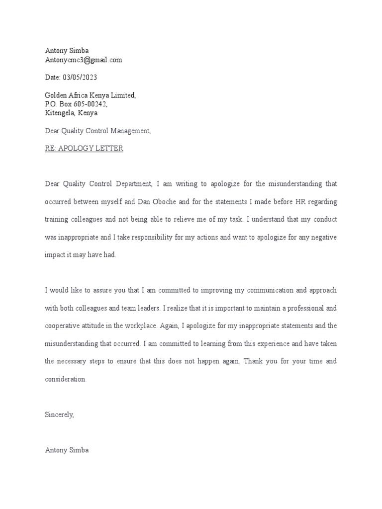 Dear Quality Control Management - Edited | PDF