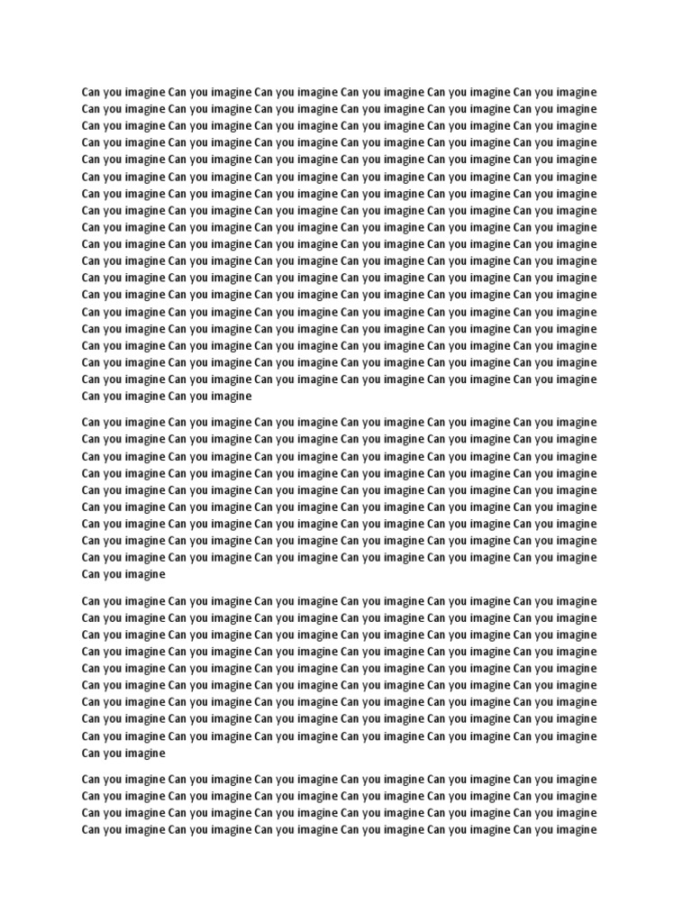 Can You Imagine | PDF