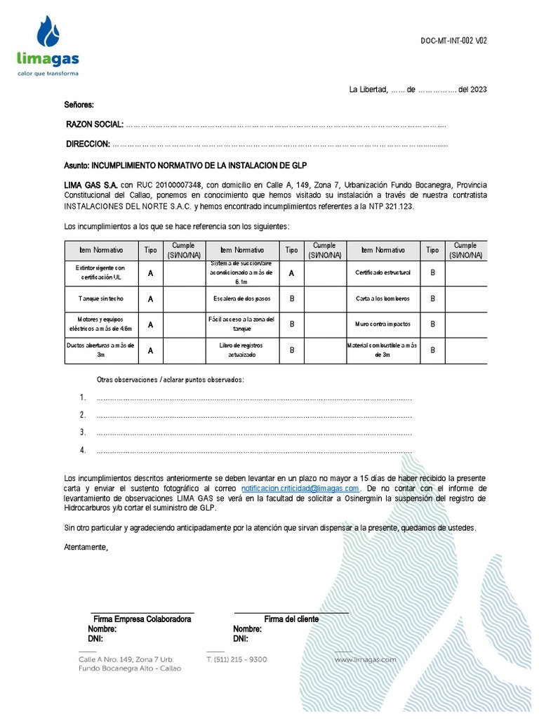 02-CARTA MODELO NOTIFICACION CLIENTE 10082022 (1) | PDF