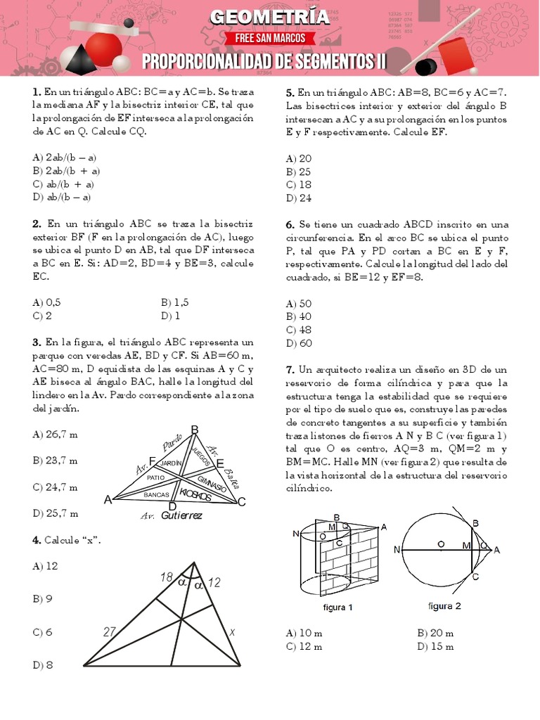 PROPORCIONALIDAD DE SEGMENTOS II - GEOMETRÍA | PDF