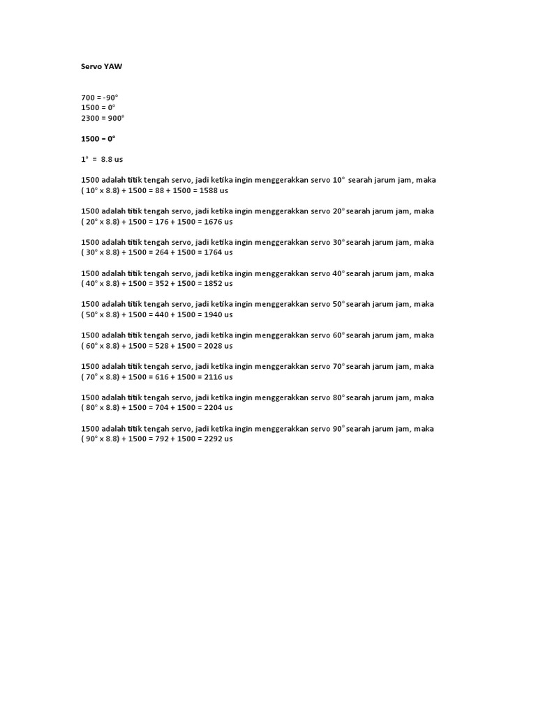 Perhitungan Sudut Servo | PDF