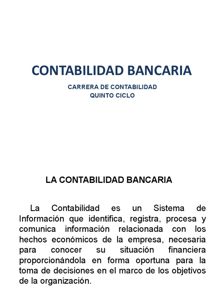 Contabilidad Bancaria | PDF | Contabilidad | Bancos