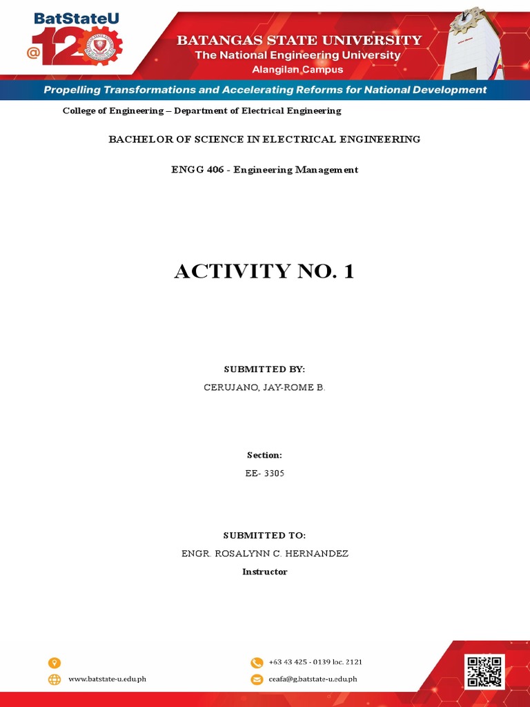 Cerujano Jay Rome B. - Activity No.1 - Engg Ma | PDF | San Miguel Corporation | Engineering