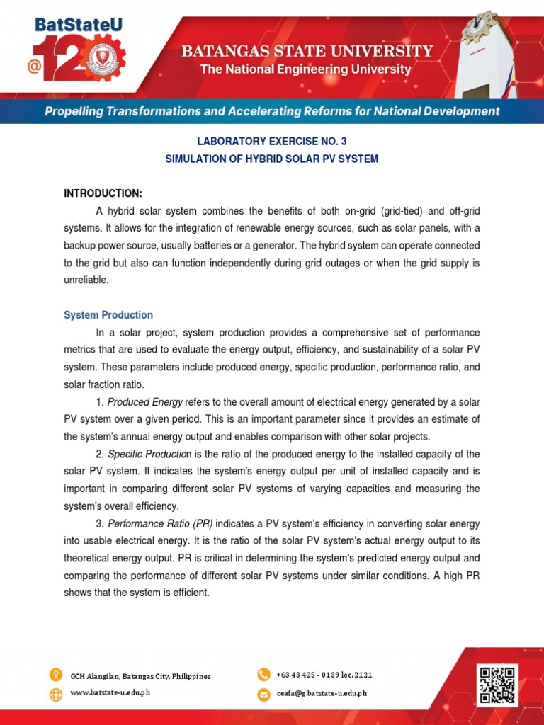 V1 - Surname First Name M.I Laboratory Activity No.3 Hybrid Solar PV ...