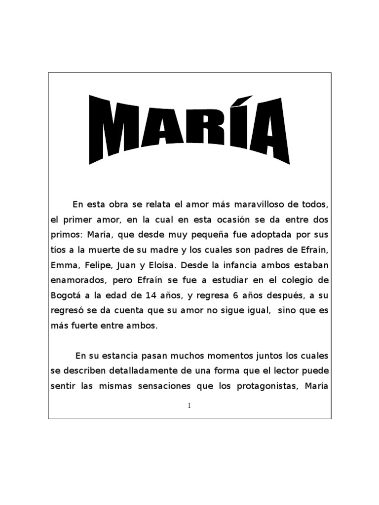 Resumen libro de María | Narración | Esclavitud
