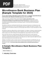 A Detailed Sample Micro Lending Business Plan Template | PDF | Small ...