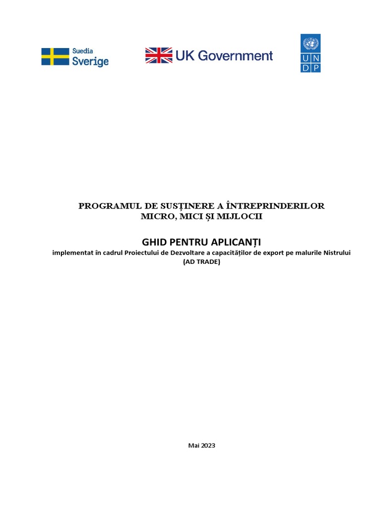 Ghid Aplicație Concurs Finanțare IMM 2023 Final | PDF